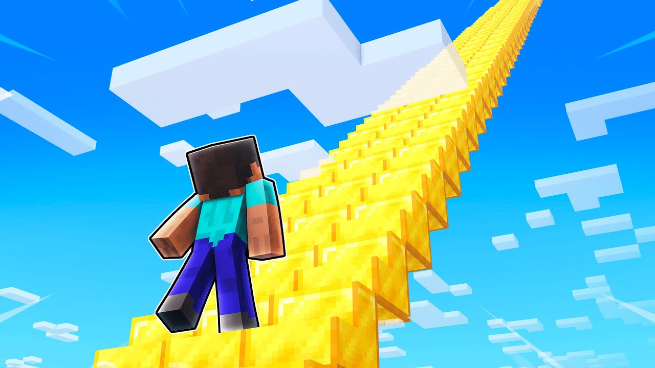 Reaching The TOP of the LONGEST STAIRCASE in Minecraft! - YouTube