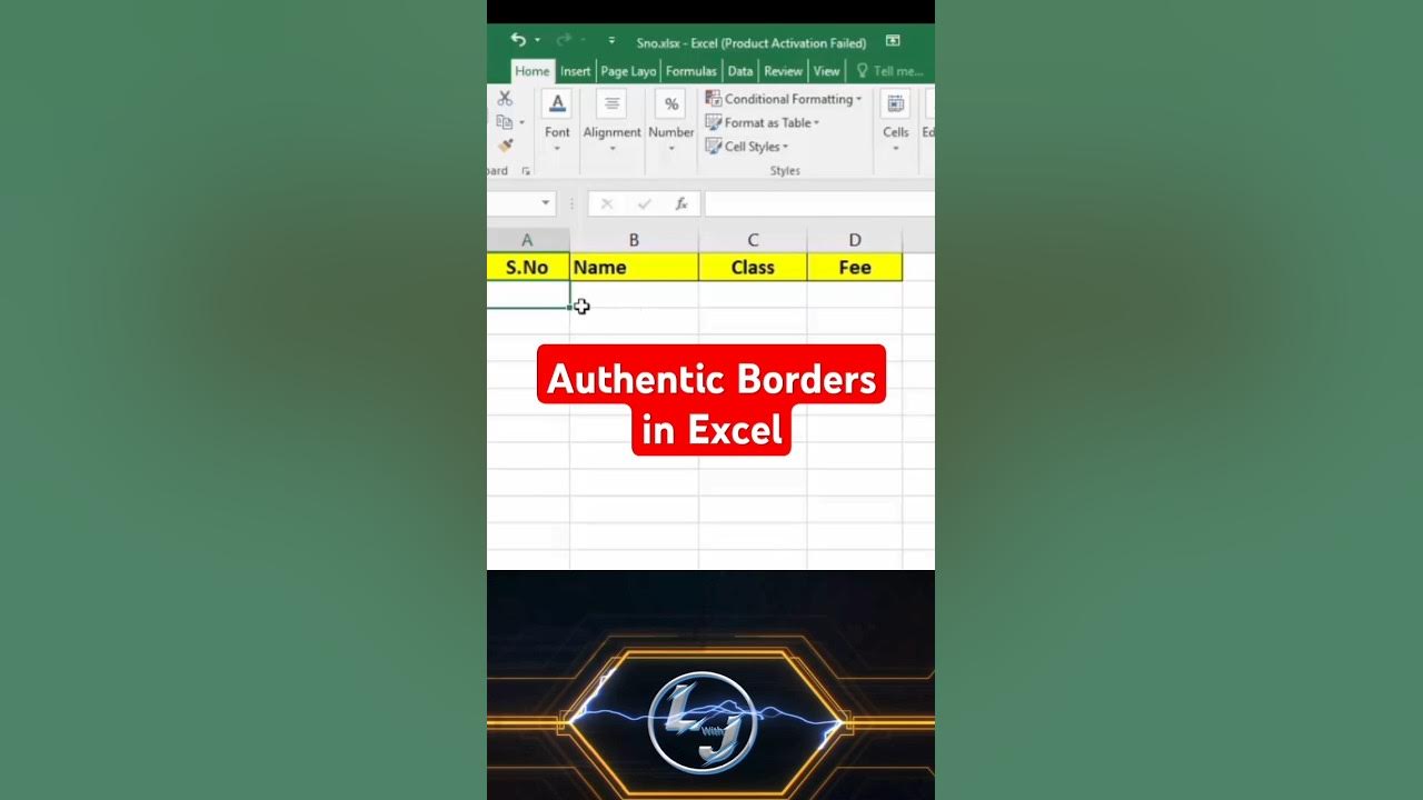 How to add borders automatically in excell #excelshorts #exceltips - YouTube
