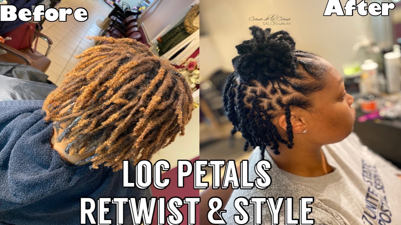Loc Petals | New Color Retwist and Style on 8 Month Locs - YouTube