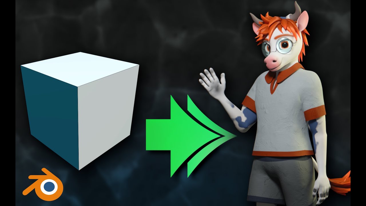 watch me turn the default cube into a FULLY rigged character (Blender ...