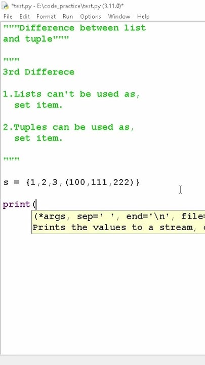 Difference Between List And Tuple In Python Shorts Python Coding Pythonprogramming Youtube