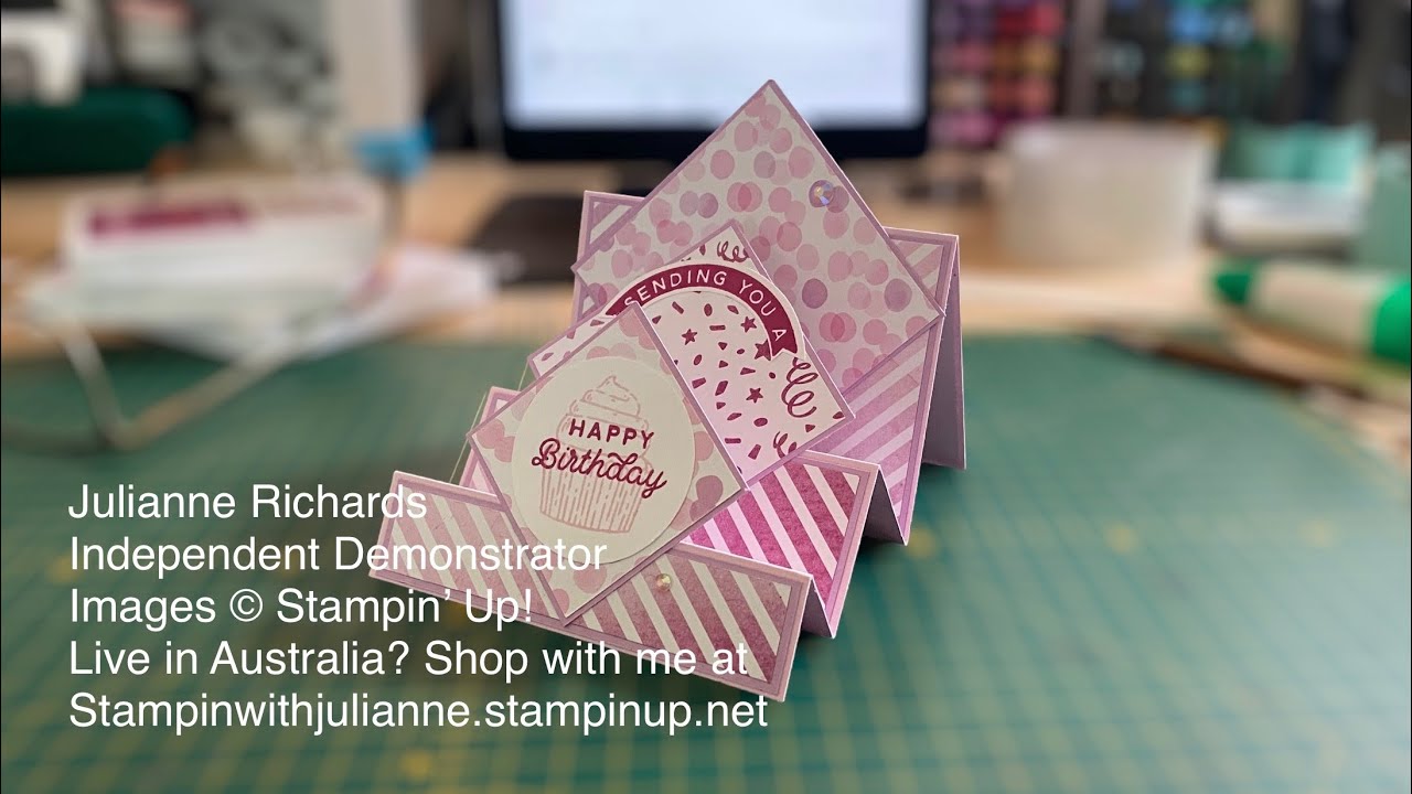 Triple Diamond Step Fold Card - Circle Sayings Bundle and Bright ...