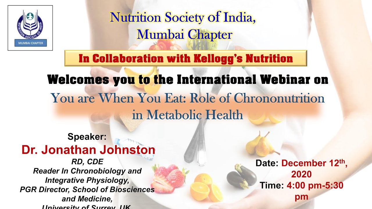 You are when you eat: Role of Chrononutrition in Metabolic Health - YouTube