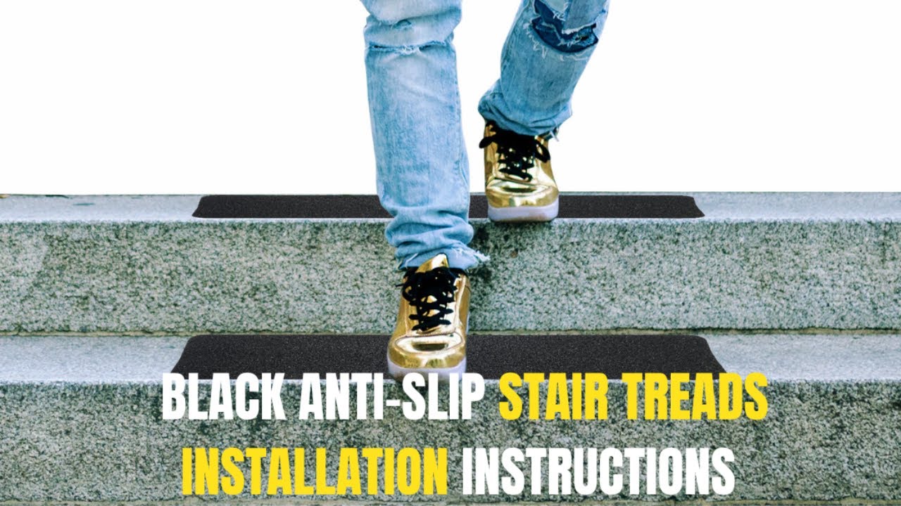 How to Easily Apply Slip No More Black Anti-Slip Stair Treads for ...