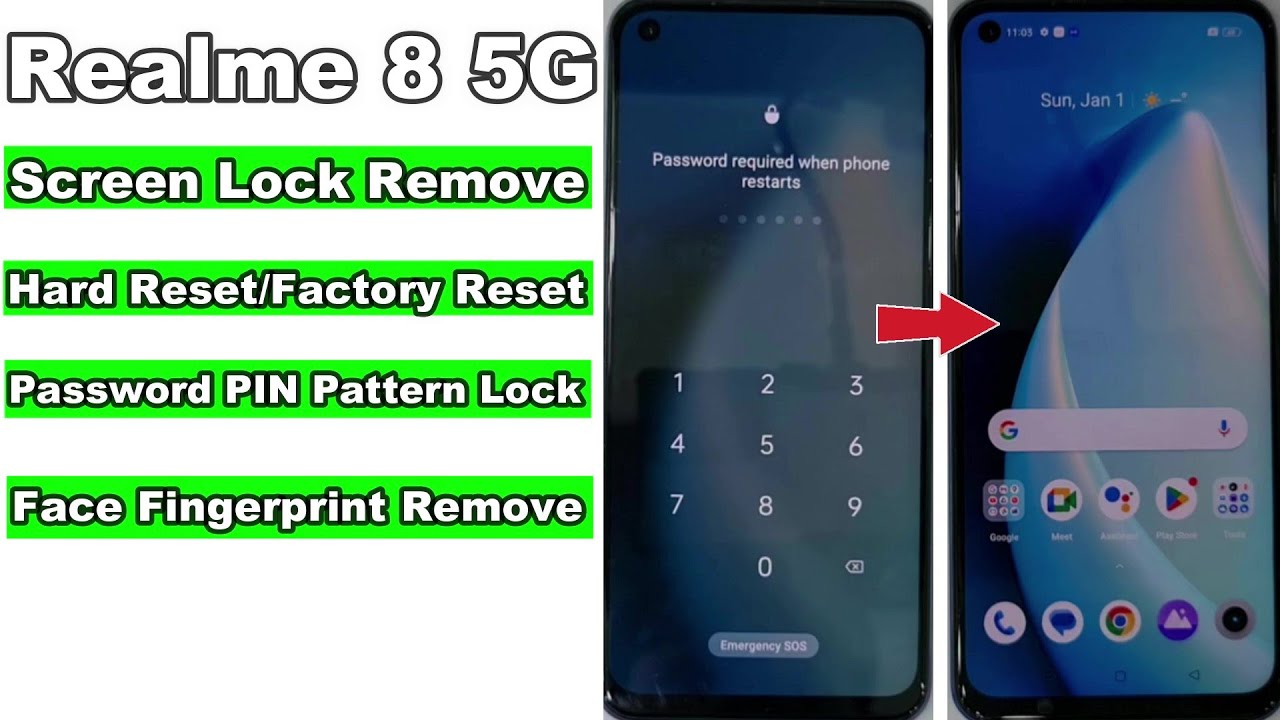 Realme 8 5G Hard Reset & Factory Reset | Unlock Screen Lock Password ...