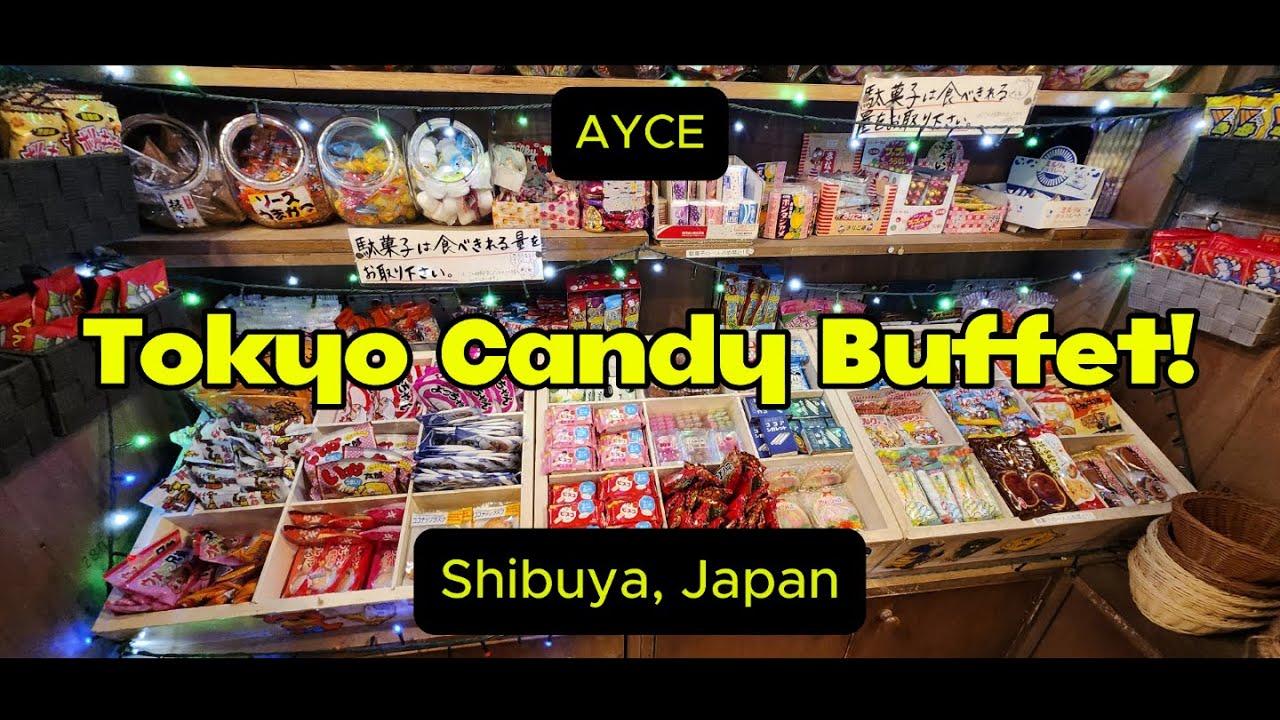 Japan Old Style Dagashi Bar Candy Buffet Shibuya AYCE 🇯🇵 Tokyo Japan ...