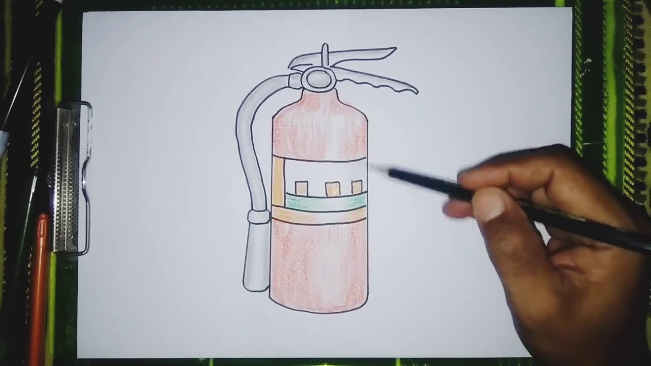 Cara mudah menggambar tabung alat pemadam kebakaran (Damkar) - YouTube
