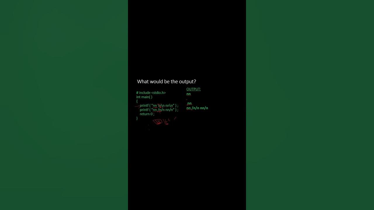 Escape Sequence N Part2 Cprogramming Escapesequence Output Gatecs Findtheoutput Coding