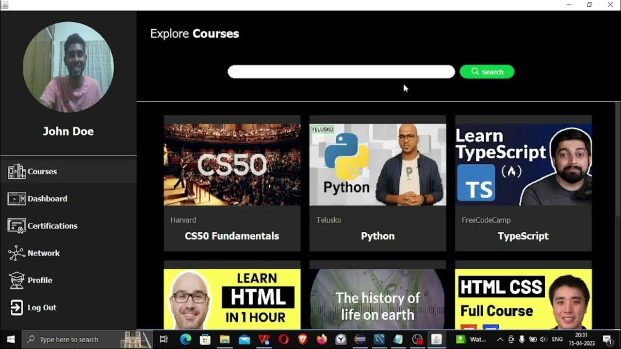 Sentient.Edu - Learning Platform Application | Java MySQL - YouTube