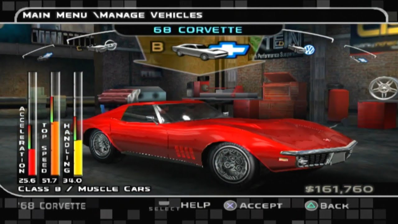 Midnight Club 3: DUB Edition | Career | Chevrolet CORVETTE '68 | Test ...