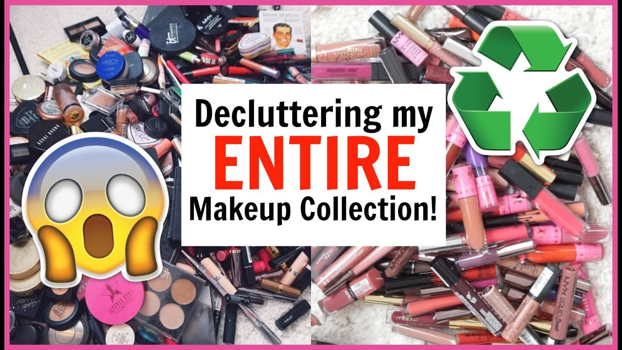 Decluttering my ENTIRE Makeup Collection!! 1000s of products! - YouTube