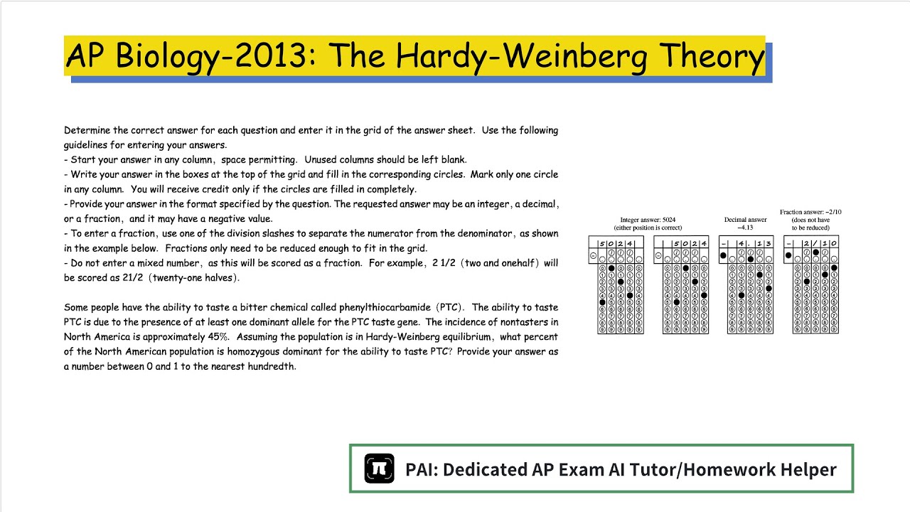 2013 AP Biology: The Hardy-Weinberg Theory: Population Genetics and ...