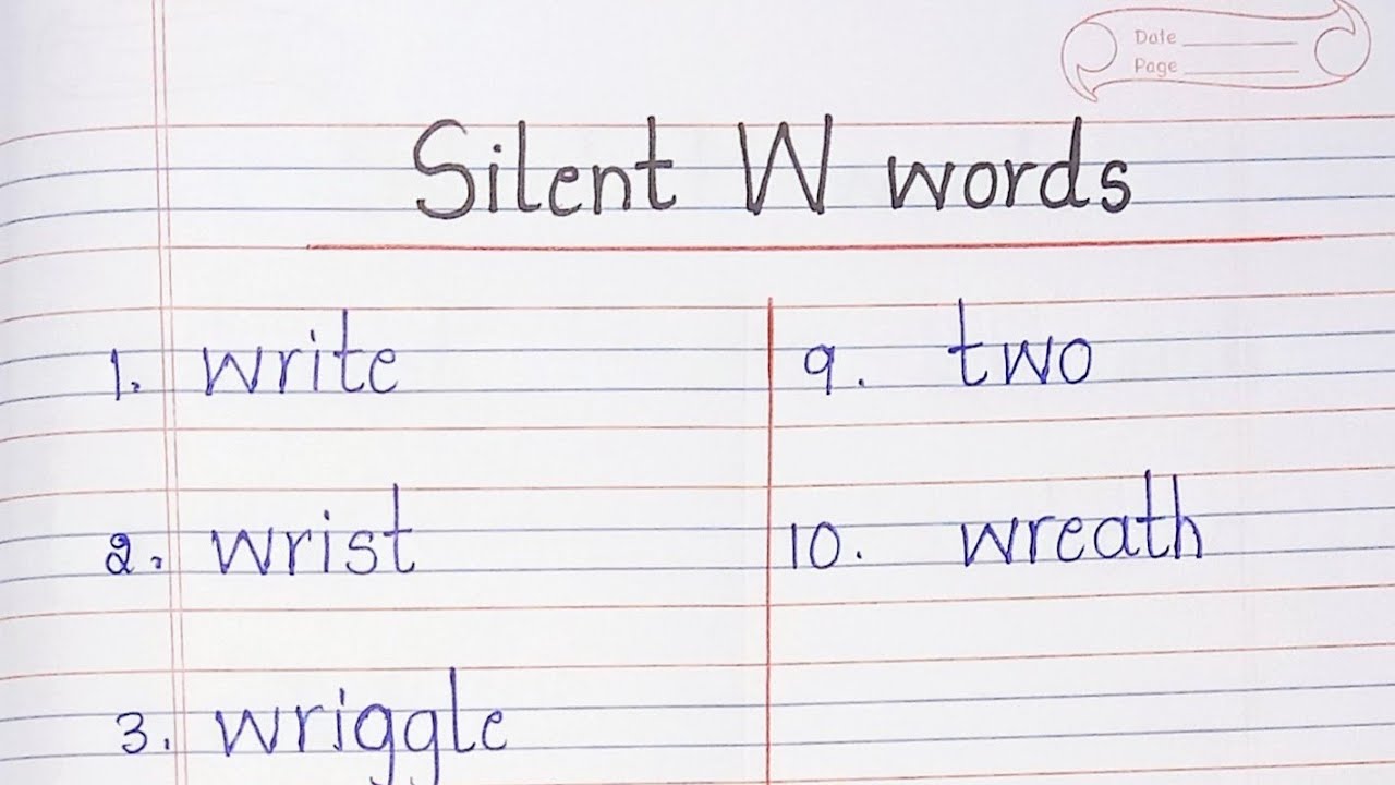 Silent W Words || Words with Silent W - YouTube