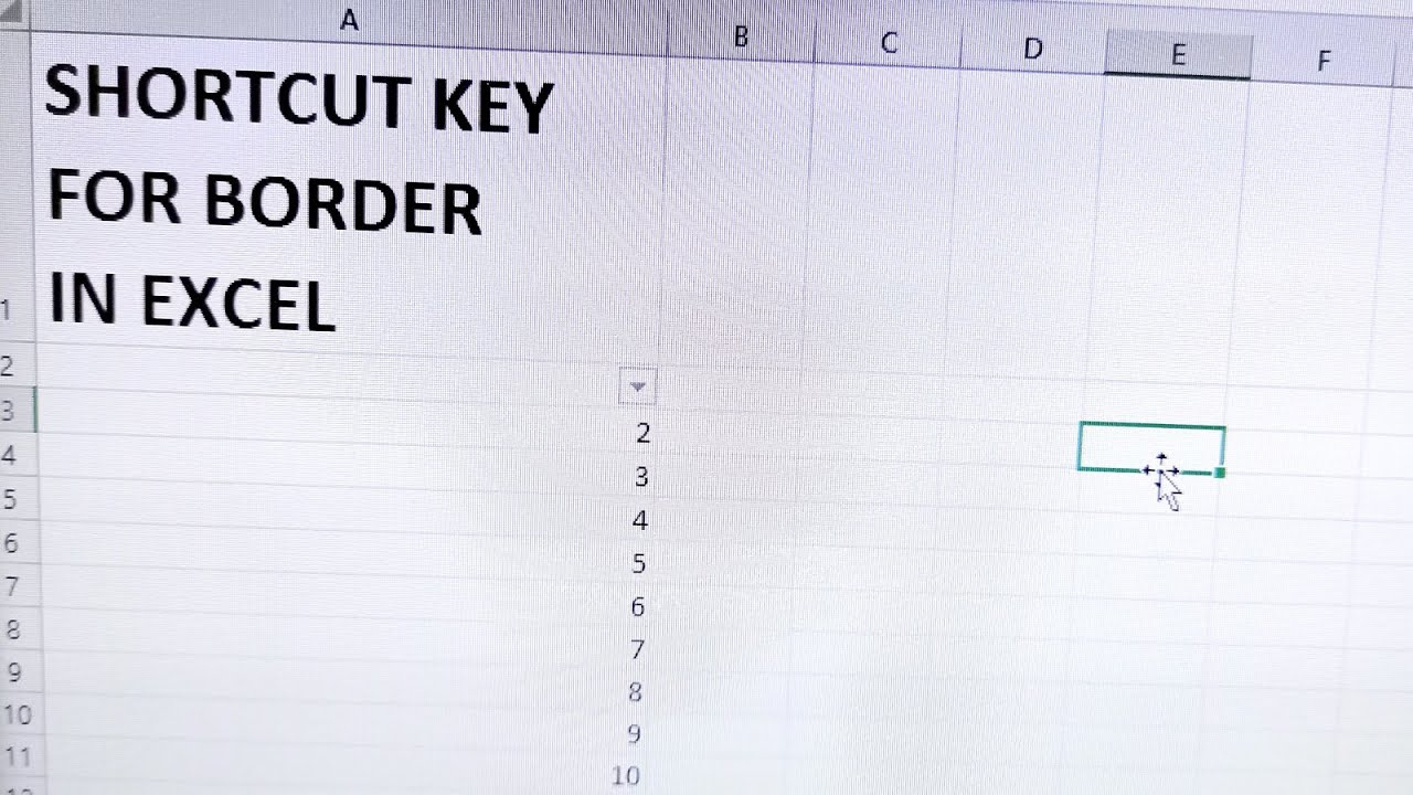 Shortcut Key For Border In Excel YouTube Shortcut Key For Border In Excel YouTube