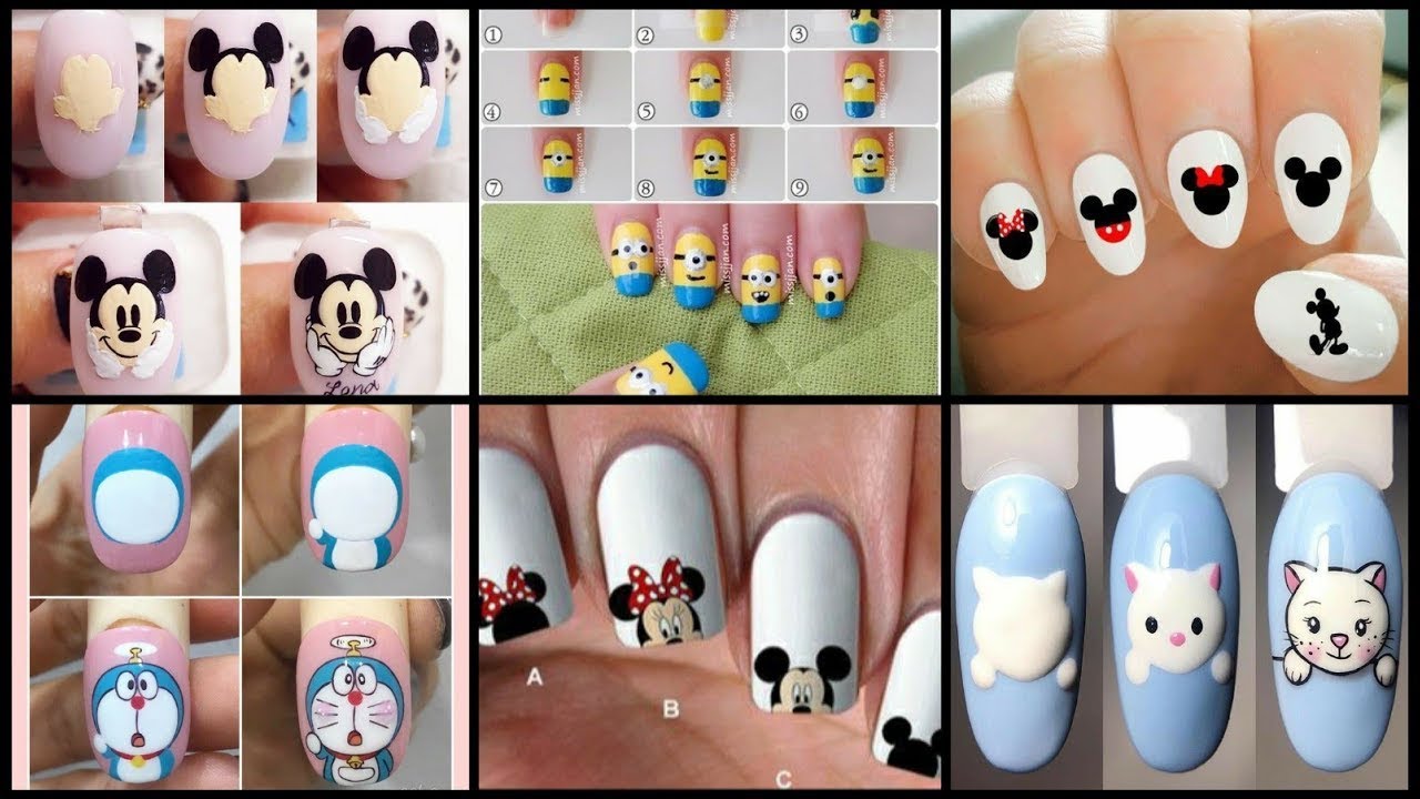 Disney Mickey Mouse Inspired Nail Art / Nail Art Designs 2020 / Cartoon ...