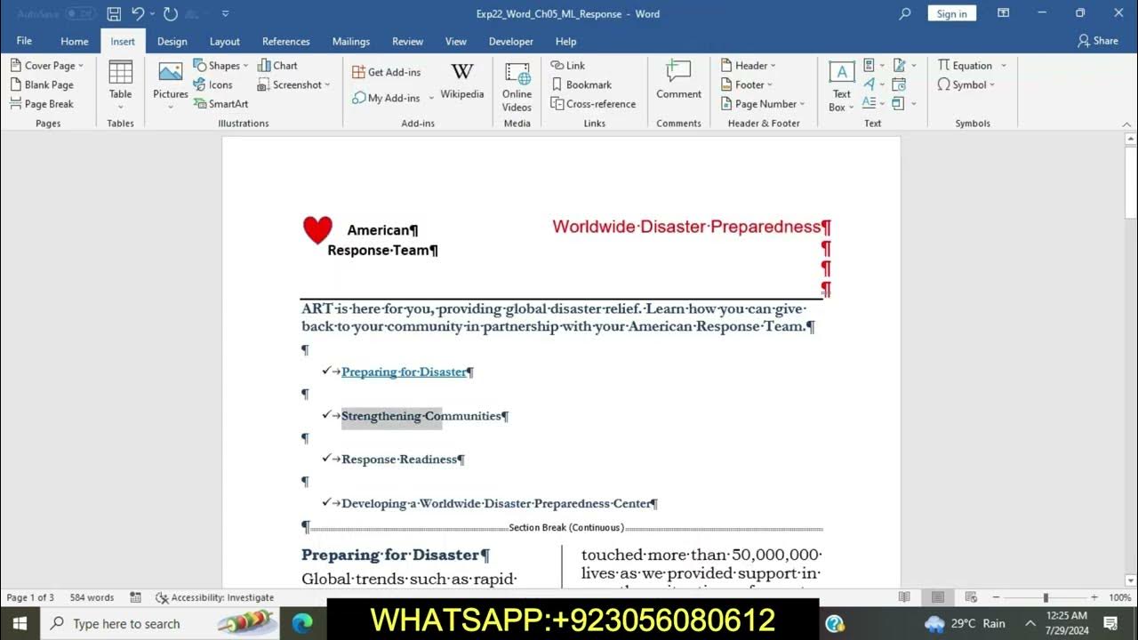 Exp22_Word_Ch05_ML_Response 1.2 || Word_Ch05_ML_Response 1.2 || Ch05_ML_Response 1.2 - YouTube