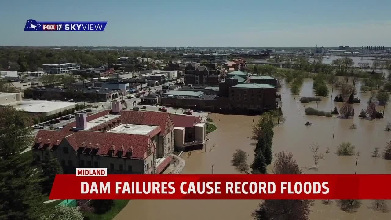 Midland flooding continues after double dam breach - YouTube