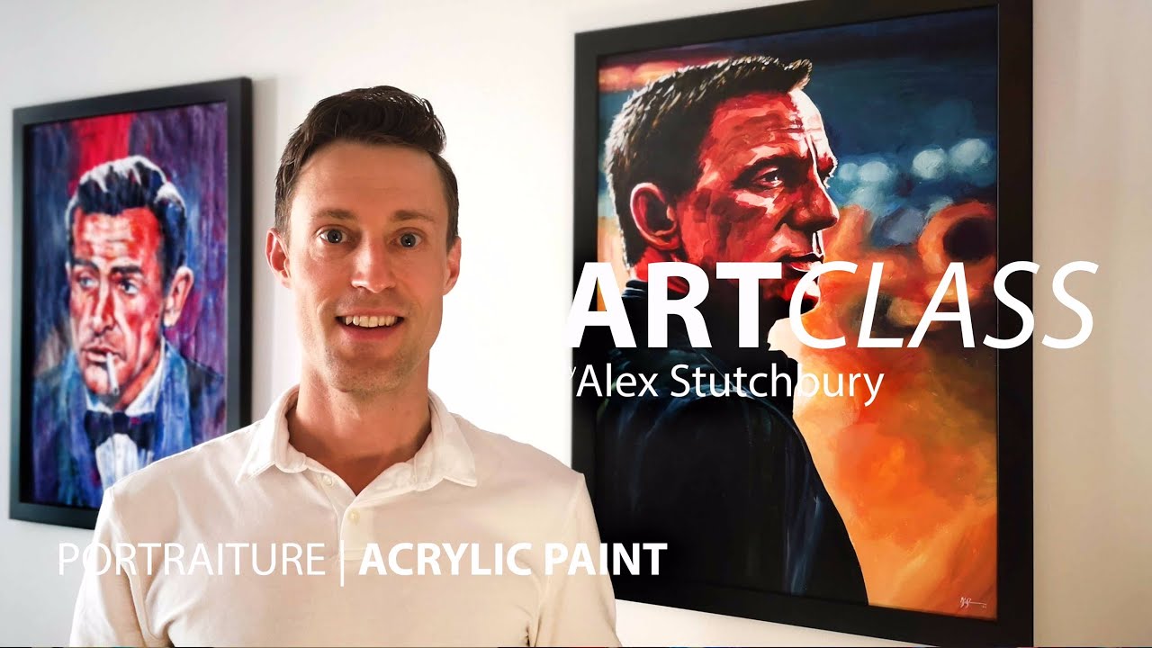 ARTClass | James Bond Acrylic Portraiture by Alex Stutchbury - YouTube