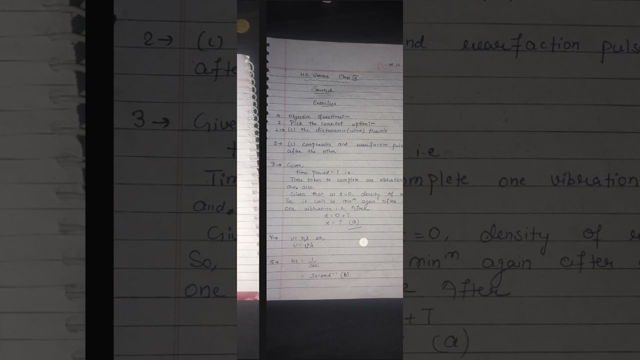 HC Verma class 9 sound chapter objectives and numericals full solution ...