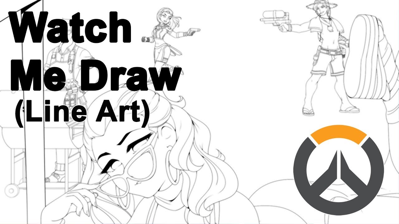 Watch me Draw! Overwatch Summer Skins! (Line Art) - YouTube