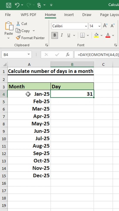 Calculate number of days in a month in excel 💯 #exceltutorial #exceltips #exceltricks # ...