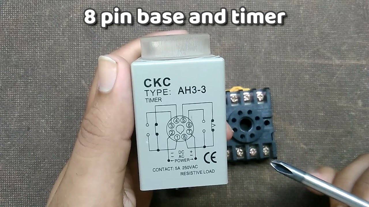 Dual push switch - 8 pin base - 8 pin timer - Magnetic Contactor - YouTube
