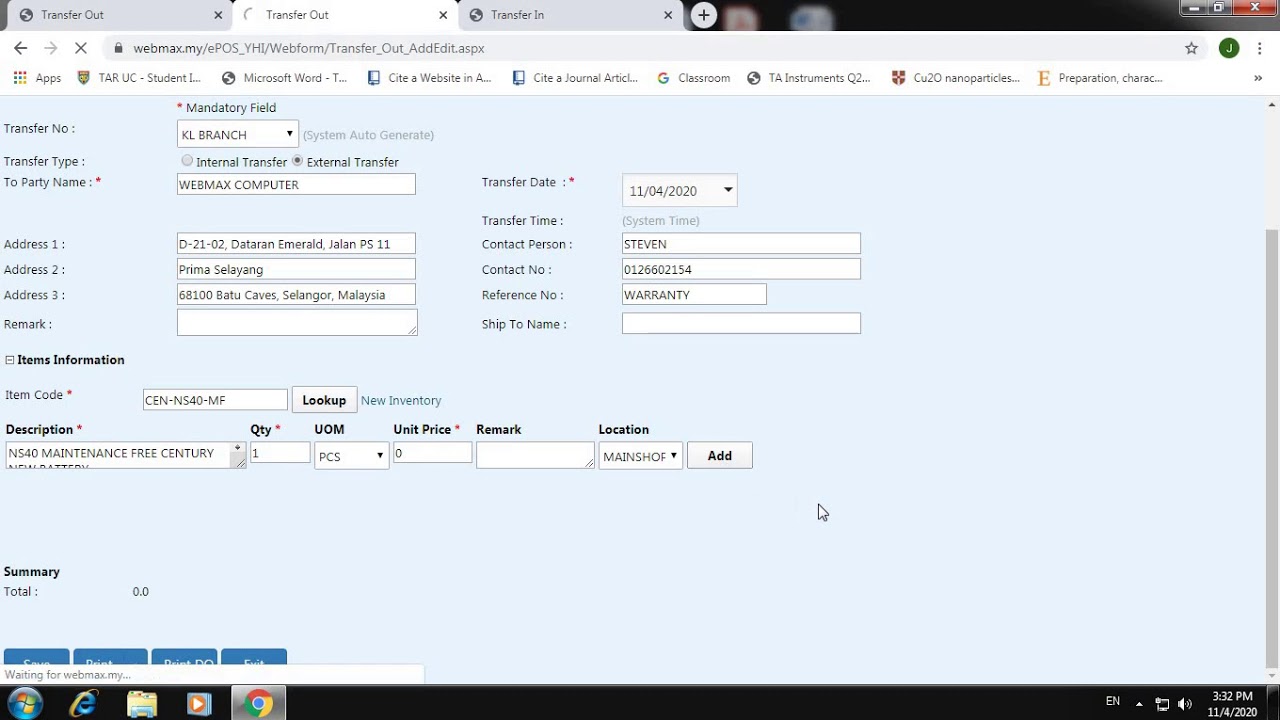 Webmax Tutorial - [TRANSFER OUT/IN] How to do external transfer - YouTube