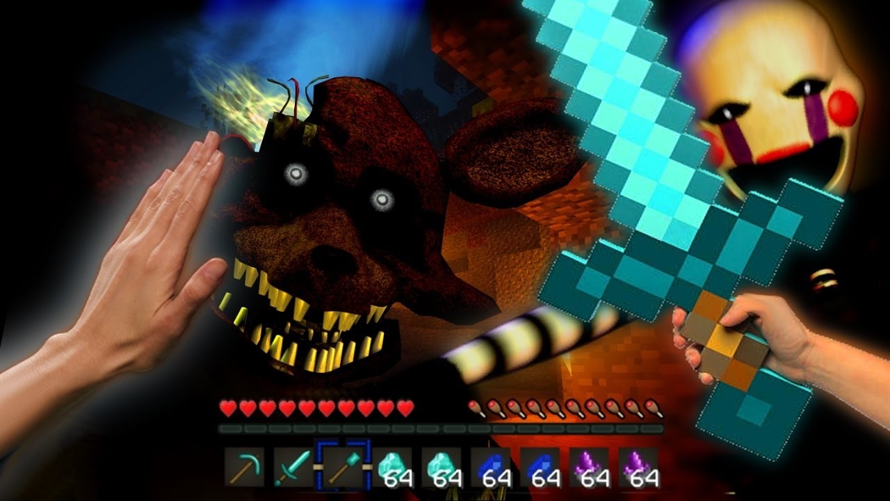 Realistic Minecraft - FNAF BATTLE!? ALL THE FNAF ANIMATRONICS ATTACK ...