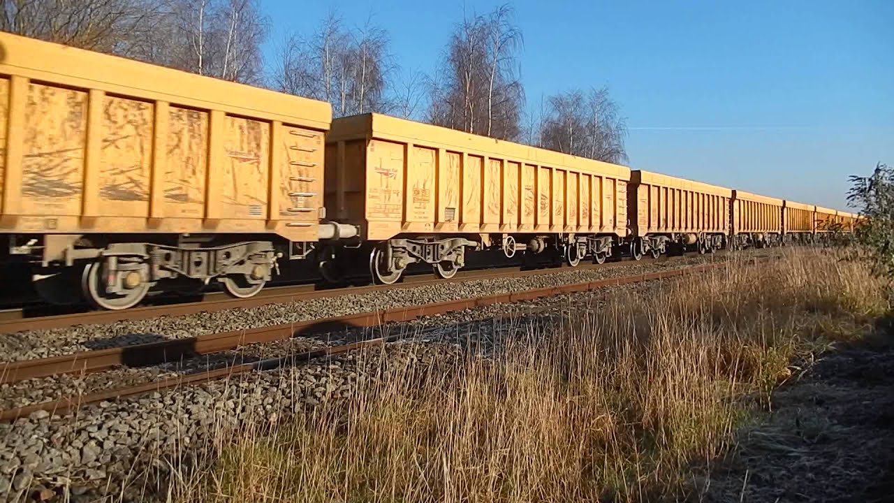 GBRF Class 66 66706 ballast train on 29th December 2014 - YouTube