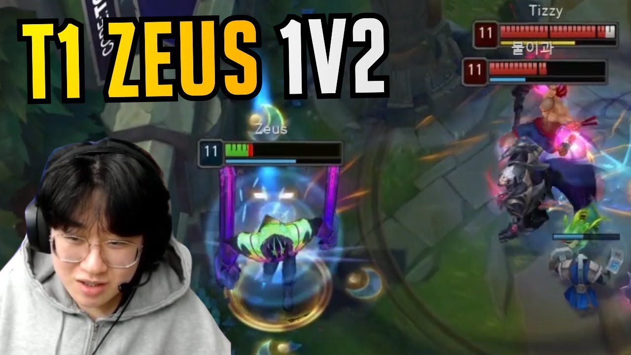 T1 Zeus EPIC 1v2 With NO HP - Best of LoL Stream Highlights (Translated ...