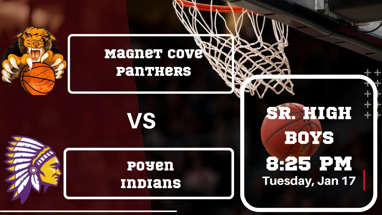 Magnet Cove Panthers Sr. High Boys Vs. Poyen Indians Sr. High Boys ...