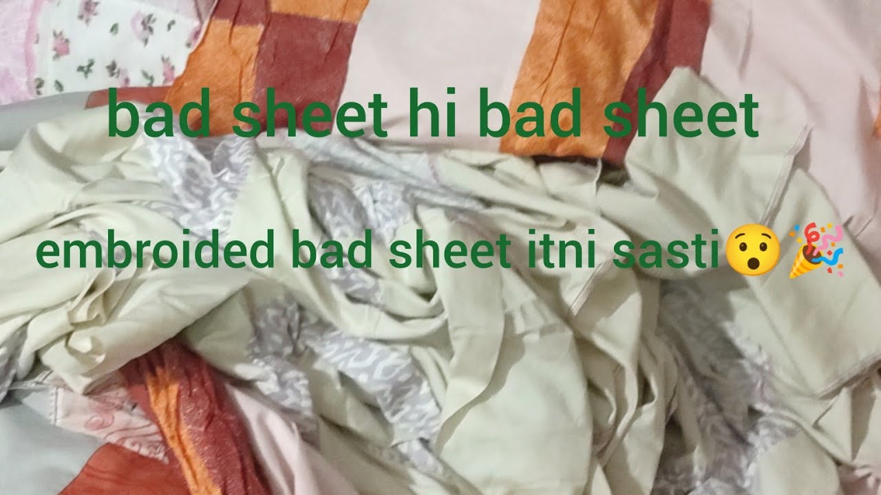 embroided bad sheet itni sasti😯😱ohh my GOD - YouTube