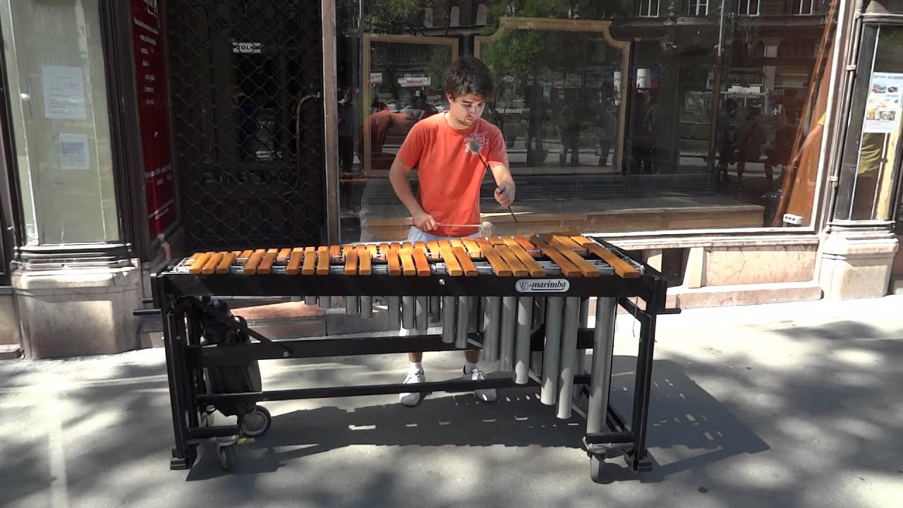 Street musician playing classical music on xylophone [Budapest] HQ ...