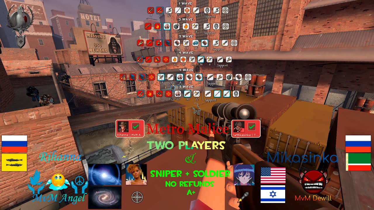 TF2 MvM Metro Malice Sniper + Soldier NR A+ (Two players only ...