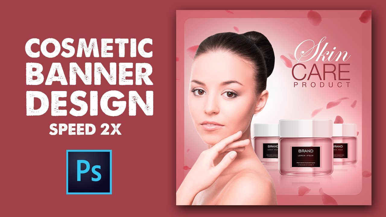 How to Design Cosmetic Banner for Social Media in Photoshop (Speed Art ...