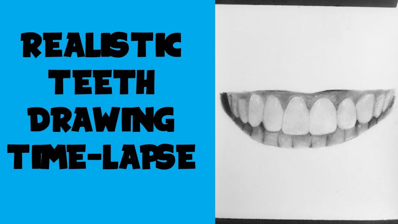 Timelapse | Drawing Realistic Teeth With Graphite and Charcoal - YouTube