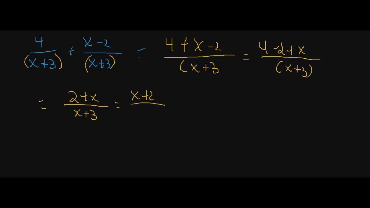 Adding Rational Functions With Like Terms YouTube Adding Rational Functions With Like Terms YouTube