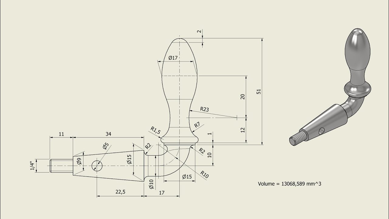 Tutorial Inventor - 290 FAUCET HANDLE - YouTube