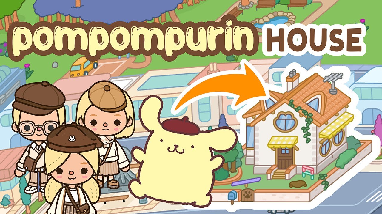 Pompompurin SANRIO Cute Yellow Fluffy Friends Family House not FREE ...