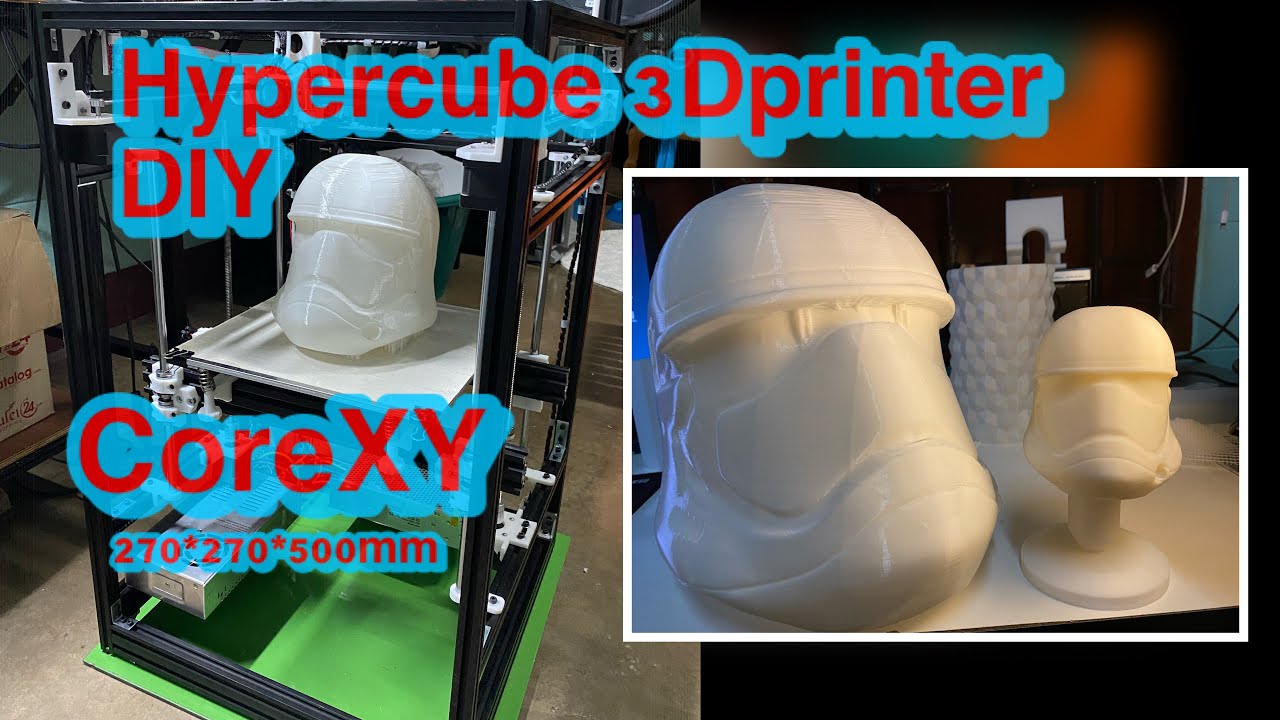รีวิว Hypercube coreXY 3Dprinter เครื่องDIY สร้างเองขนาดตามใจชอบ - YouTube