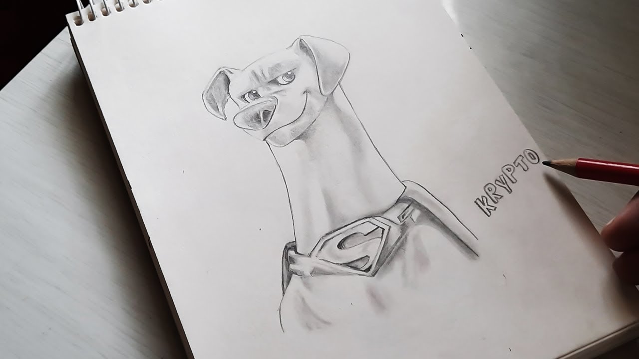 How To Draw KRYPTO The Superdog | Realistic Pencil Sketch | Super-Pets ...