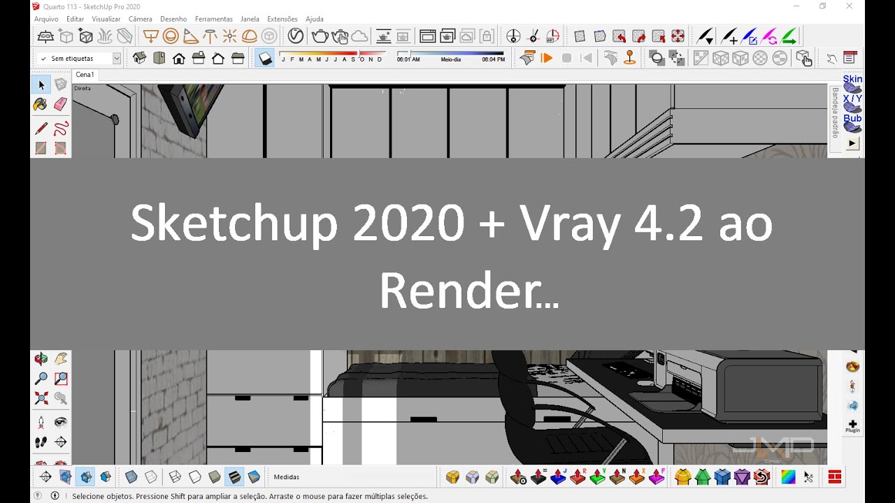 Com sketchup 2020 + vray 4.2 ao render - YouTube
