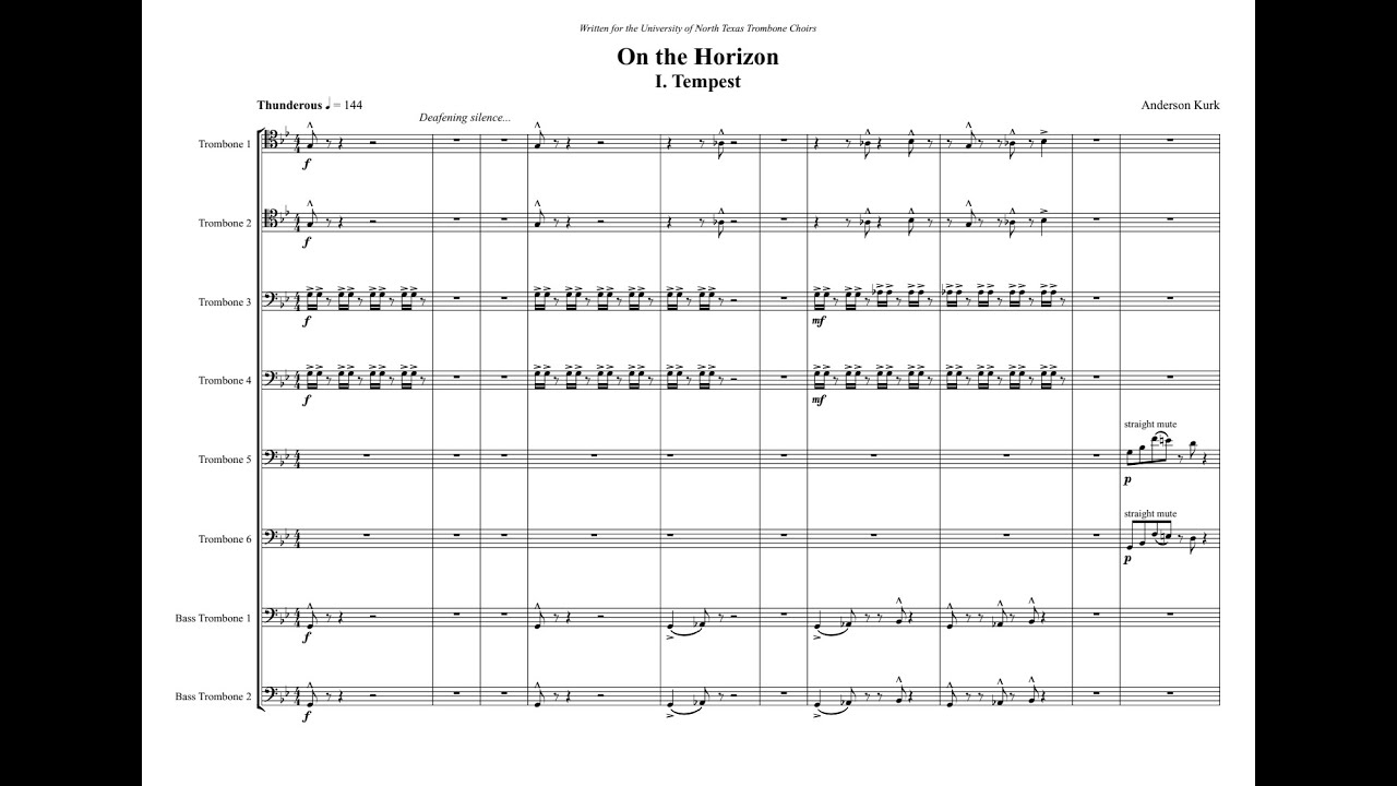 On the Horizon I. "Tempest" — For Trombone Octet - YouTube