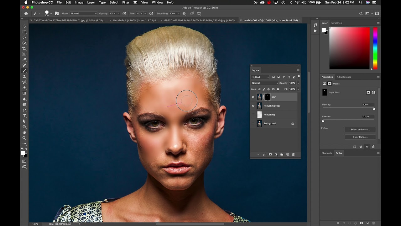 retouch skin blur layer - YouTube