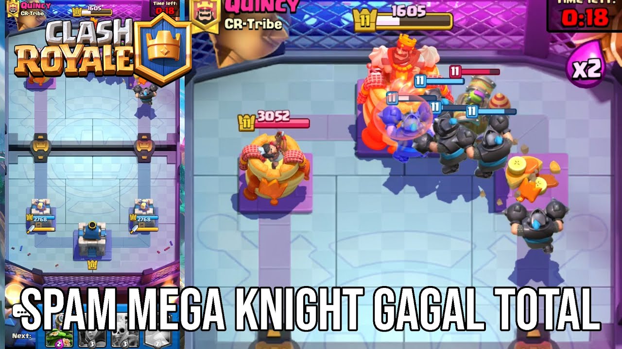 Spam Mega Knight Gagal Total - Clash Royale - YouTube