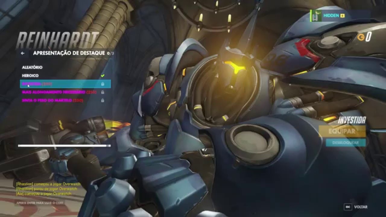 Reinhardt - Skins e Apresentação - YouTube