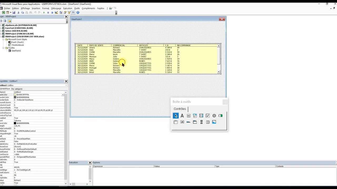 Comment Alimenter Une Listbox Sur Vba Youtube