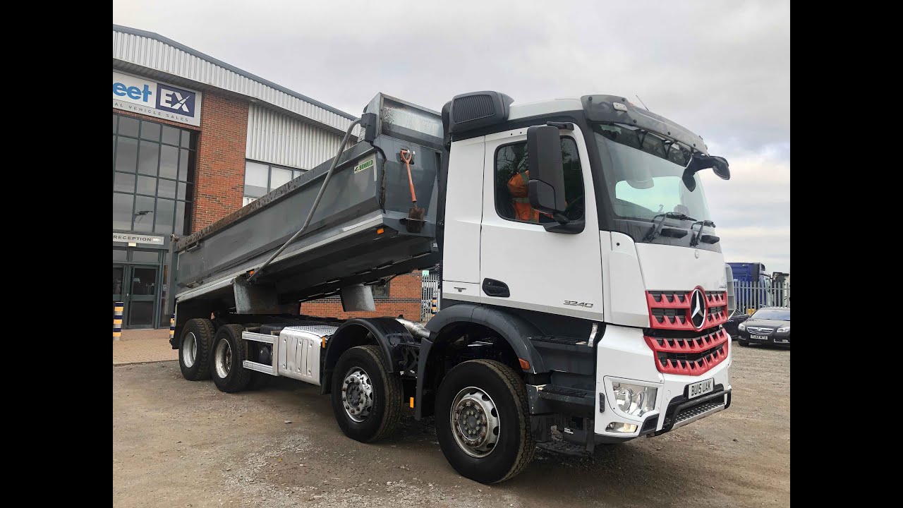 MERCEDES AROCS 3240 8X4 *EURO 6* STEEL TIPPER 2015 - BU15 UAK - YouTube