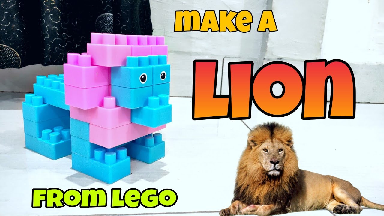make a lion from lego blocks - YouTube