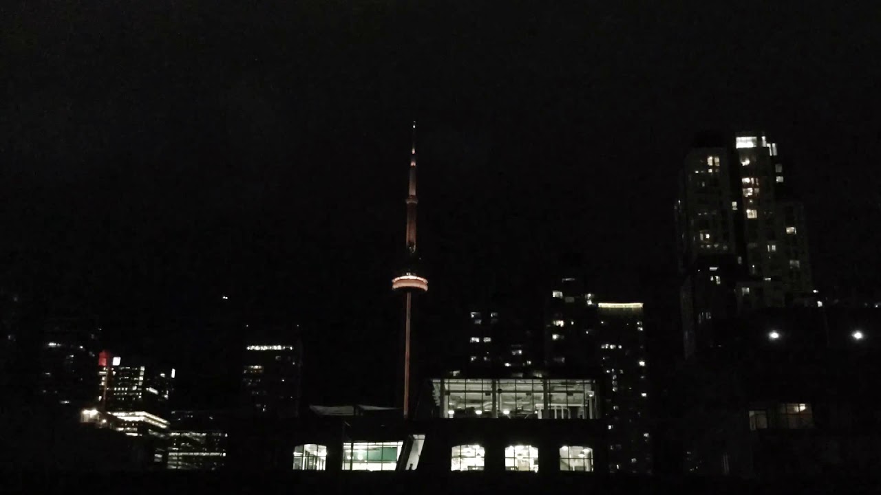 Gold CN Tower Time-lapse - Toronto Raptors wining Game 6 - YouTube